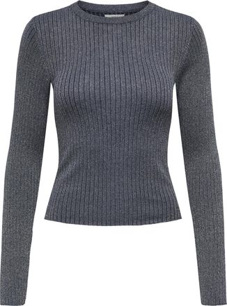 Jacqueline de Yong JdY Damen Jdyplum Lurex L/S O-Neck Pullover KNT, Total Eclipse, XL