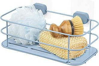 Compactor Etagère adhésive sans perçage repositionnable pour Salle de Bain et Cuisine, 30 x 15.8 x H.16 cm, Coloris Bleu
