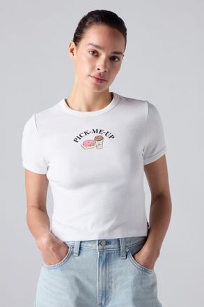 Levi's Hayes T-Shirt in 7/8-L&auml;nge mit Grafik - Damen - Wei&szlig; / Wei&szlig;