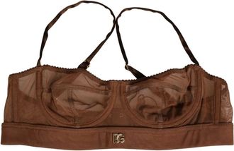Dolce & Gabbana Femme, Sous-v&ecirc;tements, Brun, Taille: 38 FR Soutien-gorge balconnet en tulle