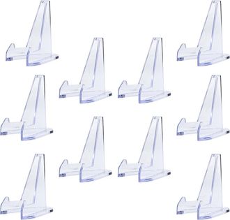 BESPORTBLE 10 St&uuml;ck Transparente Acryl Kleiner Staffeleien Kartenhalter Bilderst&auml;nder mit Stabilem Standfu&szlig; Pr&auml;sentationsst&auml;nder f&uuml;r Fotos Postkarten Teller Viel