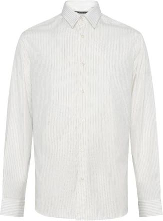low brand Homme, Chemises, Blanc, Taille: S Chemise &agrave; Rayures Verticales Contrast&eacute;es