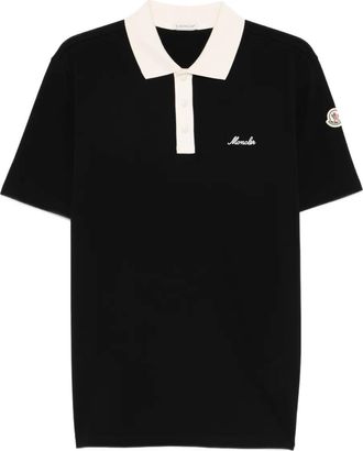 Moncler Poloshirt mit Logo-Stickerei - Schwarz