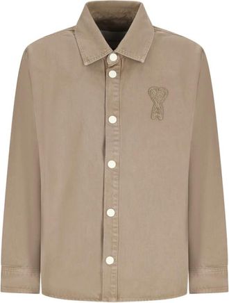Ami Homme, Chemises, Beige, Taille: XL Surchemise avec Ami de Coeur Tricot&eacute;