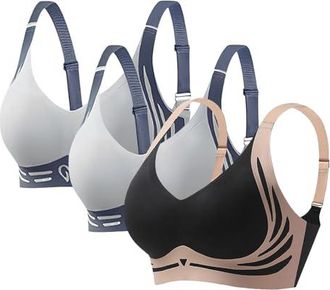Generic Body en dentelle pour plus de confort Soutien-gorge sans fil Soutien-gorge haut pour femme Lingerie quotidienne Sports BHS 3 pi&egrave;ces, k, XXL