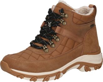 Caprice Damen Sneaker hoch mit Fütterung mit Schnürsenkeln Wasserabweisend, Braun (Cognac Comb), 39 EU