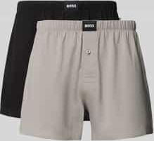 HUGO BOSS Regular Fit Boxershorts aus Baumwoll-Mix Modell 2P JERSEY BOXER