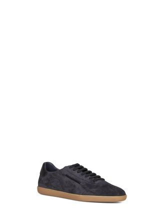 Ermenegildo Zegna Mens Low-Top Sneakers 232 Blue Suede Calf Leather Trainers