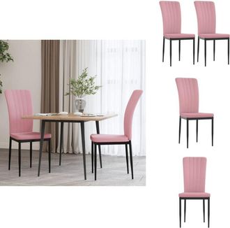 vidaXL Esszimmerstühle 2 Stk. Rosa Samt - Samt Sessel - Rosa Stuhl - Esszimmerstühle - Wohnzimmer Dekoration - Bequeme Küche