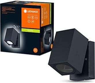 Ledvance ENDURA Classic Cube ADJ WALL Au&szlig;en-Wandleuchte, schwarz, GU10-Sockel (max 35W), kann mit einfacher oder smarter Lampe best&uuml;ckt werden, ausrichtbarer L
