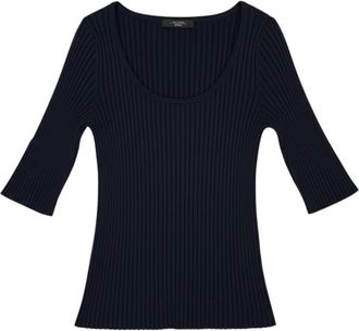 Max Mara Femme, Pulls, Bleu, Taille: 38 FR Guglia Maille Ras du Cou