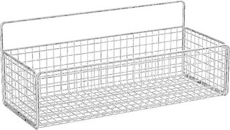 Generic K&uuml;chen-Wand-Aufbewahrungsregal, Spurloser Aufkleber, H&auml;ngender K&uuml;chen-Aufbewahrungskorb, Platzsparendes Mehrzweck-Eisen f&uuml;r Badezimmer (White)