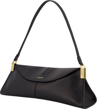 Balmain Leather Shoulder Bag - Black