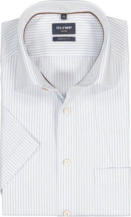 Olymp Herren Kurzarmhemd blau Baumwolle