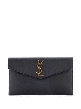 Saint Laurent Uptown Pouch Leather clutch bag - Schwarz
