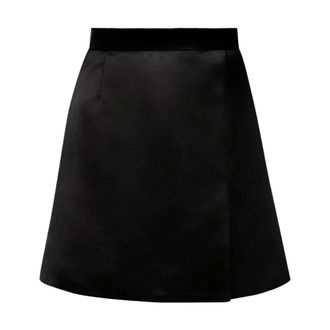 Nina Ricci Femme, Jupes, Noir, Taille: 40 FR Jupe Trap&egrave;ze en Satin