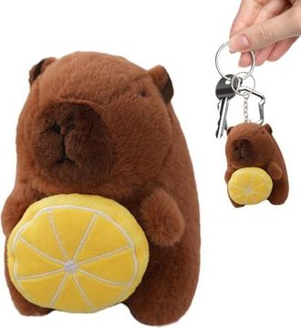 Generic Porte-clés capibara farci, porte-clés en peluche Capybara | Peluche Capibara farci | Jouet décoratif avec pendentif en forme de fruit pour produits de