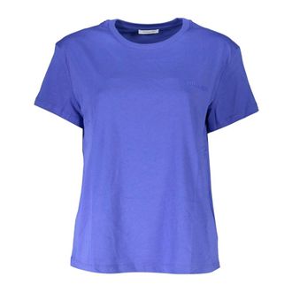 Patrizia Pepe Blau T-Shirt mit kurzem &Auml;rmel und Logo-Druck - - Tops - Damen - Blau - XS