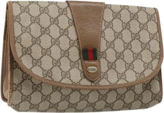 Gucci Sac pochette vintage doccasion - Femme - Pre-owned - Beige - Taille: ONE Size