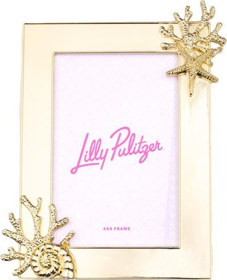 Lilly Pulitzer 17,8 x 22,9 cm Bilderrahmen, dekorativer Fotorahmen für Tischplatte Gold Koralle Metallrahmen mit Glasfront (Gold Koralle)