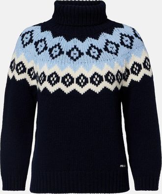 Prada Pull à col roulé en laine et cachemire