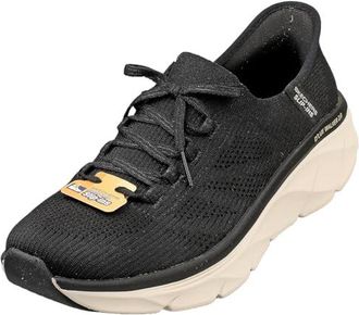 Skechers Femme Dlux Walker 2.0 Thrill Movement Flat-Sheets, Black Knit Tan Trim, 39 EU