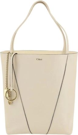Chlo&eacute; Femme, Sacs, Beige, Taille: ONE Size Sac Bandouli&egrave;re Spin en Cuir Grain&eacute;