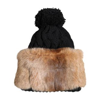 Dolce & Gabbana Luxuri&ouml;se Kaninchenpelz Winter Beanie M&uuml;tze - - Accessories - Damen - Braun - 57 CM