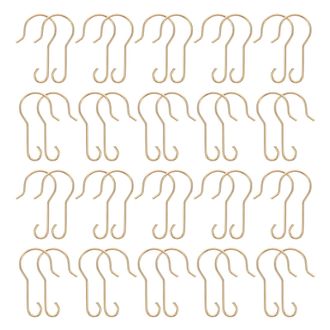 Angoily 200 St&uuml;ck Metall Dekorative Ornamenthaken 30mm Gold rutschfeste Weihnachtsbaumaufh&auml;nger f&uuml;r Christbaumschmuck und Au&szlig;enbeleuchtung