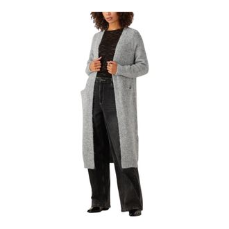 Object Objmilu LS LO Lange Strickjacke - - Knitwear - Damen - Grau - L