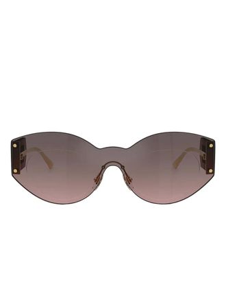 Versace lunettes de soleil &agrave; monture g&eacute;om&eacute;trique - Marron