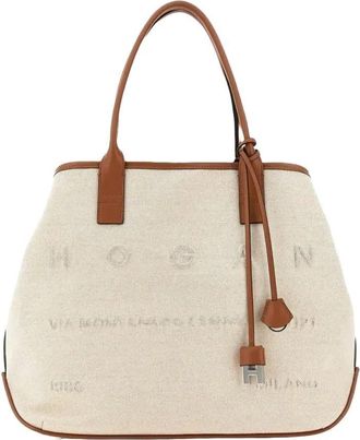 Hogan Hobo Bags - Spacious Chari Shopping Bag In Address Media Tessu - Gr. unisize - in Grau - f&uuml;r Damen