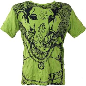 Guru Shop Guru-Boutique, T-Shirt Soleil Elefant, Citron, Ducoton, Size:M, T-shirts