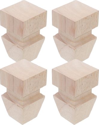 DOITOOL 4 Stück Massive Holz Möbelbeine Höhe Unlackiert Robuste Ersatzfüße für Stuhl Tisch Sofa Kommode DIY Anpassbar für Moderne und Traditionelle Wohnstile