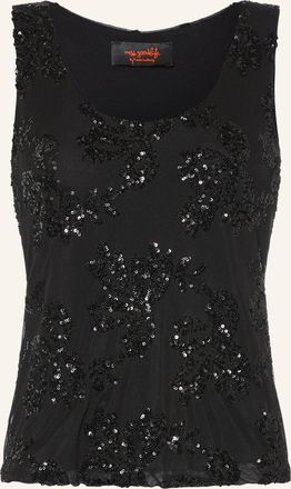 Miss Goodlife Miss Goodlife Mesh-Top Mit Pailletten schwarz