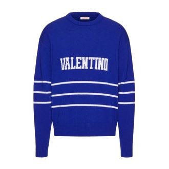 Valentino Pullover mit gesticktem Logo - - Sweatshirts & Hoodies - Herren - Blau - M