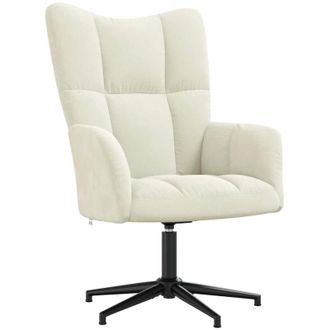 vidaXL vidaXL Chaise de relaxation Blanc cr&egrave;me Velours