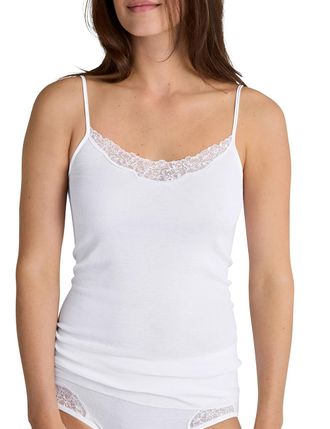 CALIDA Cotton Desire Spaghetti-Top Damen, hautfreundlich, atmungsaktiv, verstellbare Spaghetti-Träger, Feinripp