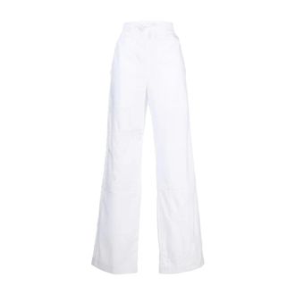 Marine Serre Haushaltsleinenhose mit geradem Bein aus Baumwolle - - Trousers - Damen - Wei&szlig; - M