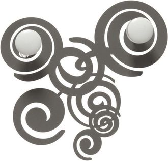 Arti e Mestieri Arti E Mestieri - Orfeo 29x29 cm Wandgarderobe aus Schlammeisen mit Holzkn&ouml;pfen - Modernes und geradliniges Design mit Wandbefestigung - Made in Italy