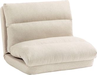 HOMCOM Fauteuil convertible fauteuil paresseux grand confort inclinaison dossier multipositions 90°-180° tissu beige chiné