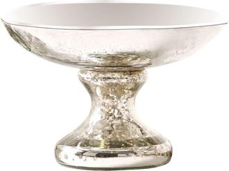 Loberon Schale Estelle, Elegante Pokalform, von innen nach Bauernsilber-Art verspiegelt, Dekoration, Deko-Objekt, Wohn-Accessoire, Glas, antiksilber