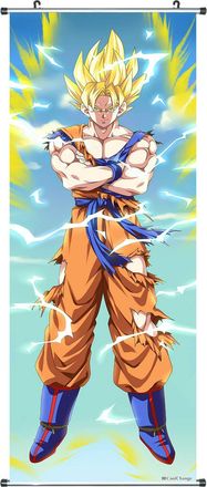 Coolchange Großes Dragon B. Rollbild | Kakemono aus Stoff | Poster 100x40cm | Motiv: Super-Saiyajin 2
