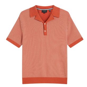 Ted Baker Gregry Small Stitch Red Knitted Polo
