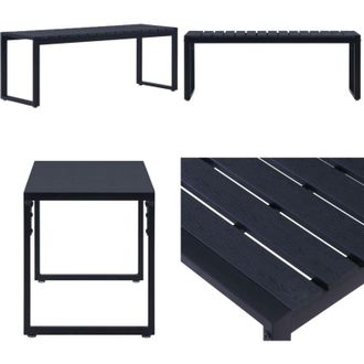 vidaXL Gartenbank 120,5 cm PS-Platte Schwarz - Gartenzubeh&ouml;r - Gartenbank - Au&szlig;enbank - Terrassenzubeh&ouml;r - Metall Gartenbank - Home & Living