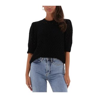 Modstr&ouml;m Aurora O-neck Top - - Knitwear - Damen - Schwarzk - S