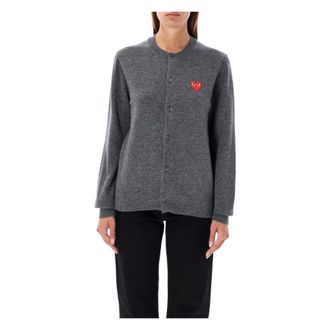 Comme Des Gar&ccedil;ons Femme, Pulls, Gris, Taille: 44 FR Icon Heart Cardigan