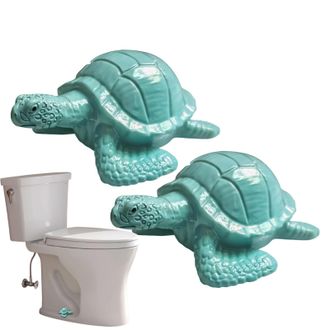 Generic WC-Schrauben-Abdeckkappe - 2 Stück Schildkrötenform, Badezimmer-Zubehör, Kunstharz, dekorative Kappen für den Boden der Toilette, Badezimmer-Ornament,