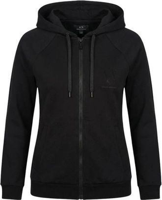A|X Armani Exchange Femme, Sweatshirts et sweats &agrave; capuche, Noir, Taille: 42 FR Felpa Zip