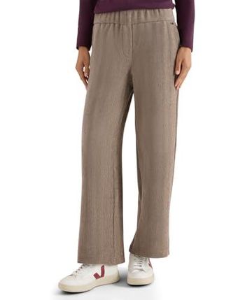Cecil 3817204 Pantalon en Chenille Douce &agrave; Jambes Larges, Sandalwood Beige m&eacute;lang&eacute;, M / 28L Femmes